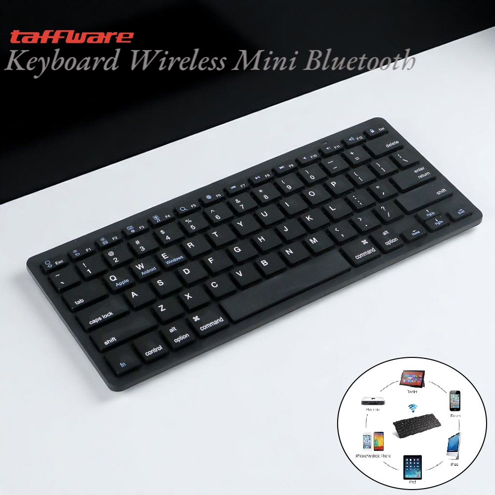 Jual Ultra Slim Tipis Keyboard iOS Android Bluetooth PC Portable Laptop ...