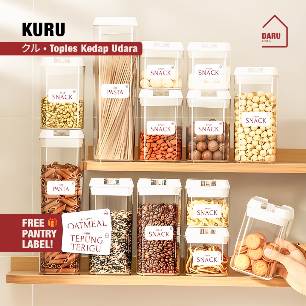 Jual 【DARU】KURU - Toples Kotak Snack Kedap Udara / Penyimpanan Bening ...