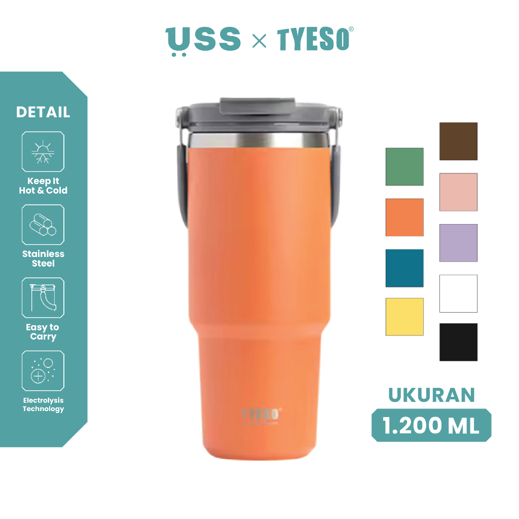 Jual USS x Tyeso Tumbler Portable Stainless 1200mL TS-8830 Thermos Cup Vacuum Insulated | Shopee ...
