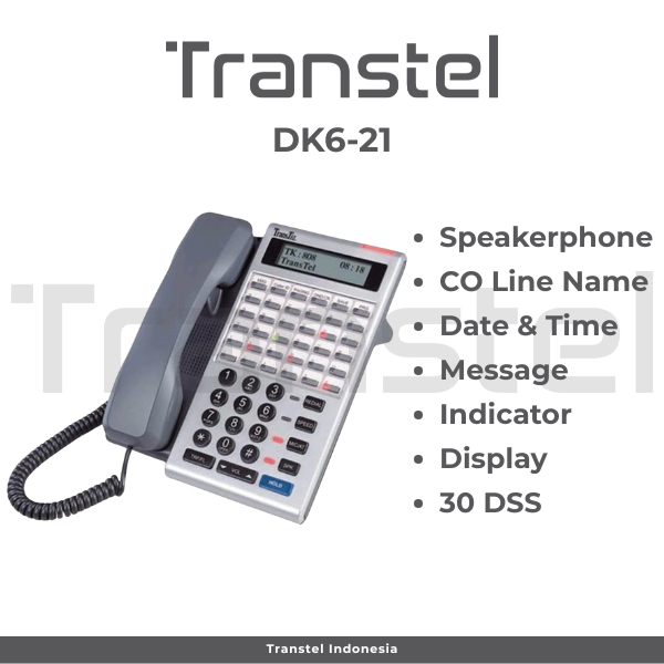 Jual TRANSTEL DK-6 Telephone Digital Phone Telepon Kantor Rumah Office ...