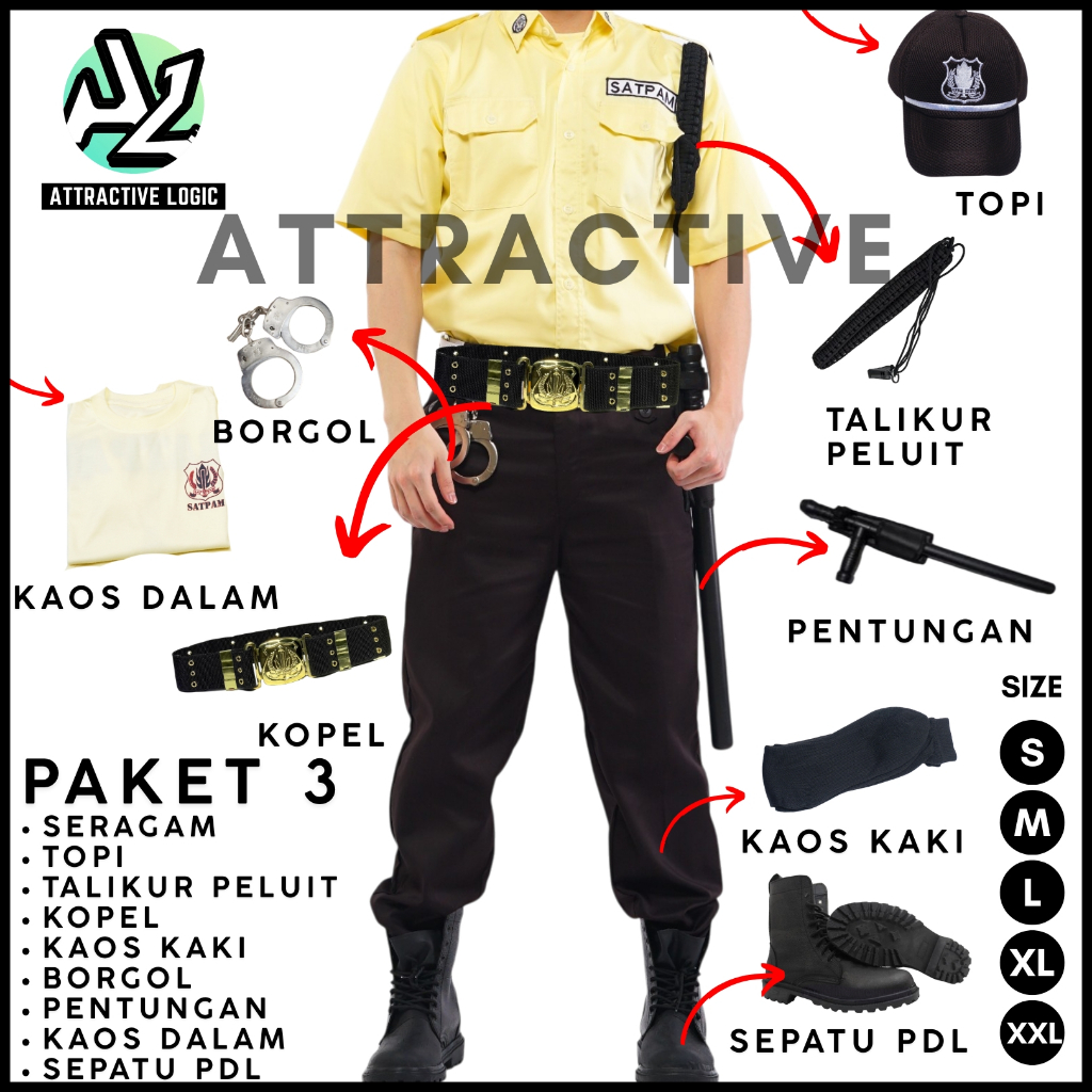 Jual GROSIR PAKET LENGKAP SERAGAM SATPAM SECURITY PDH LENGAN PENDEK ...