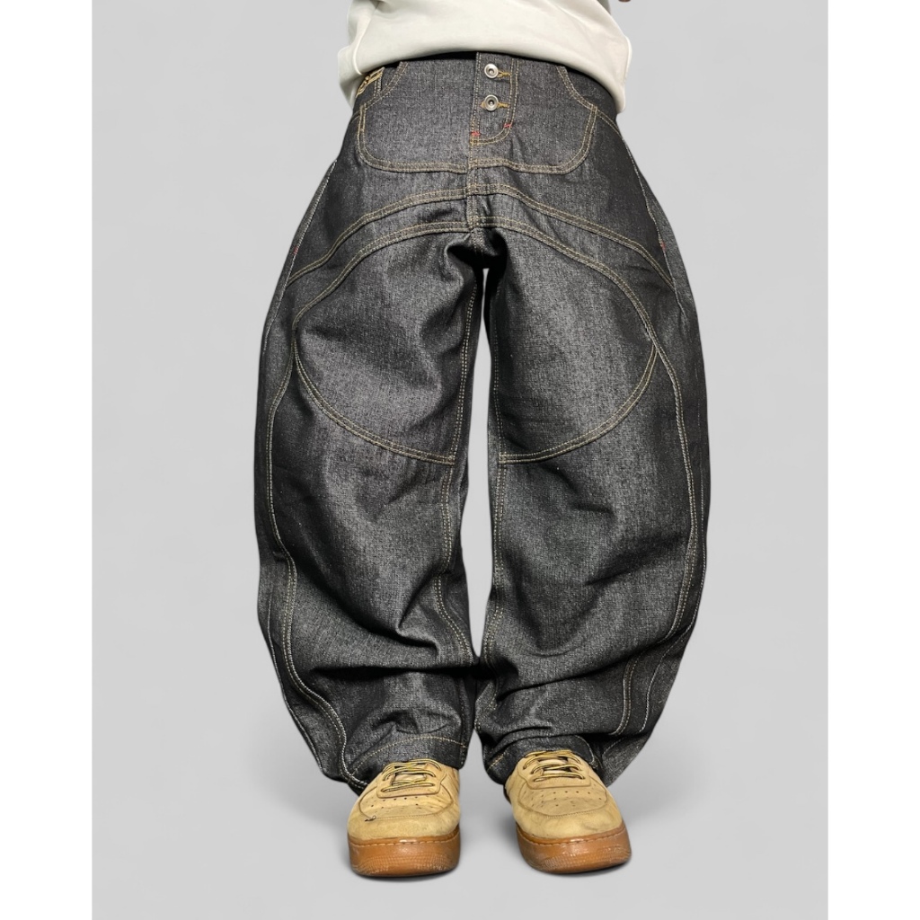 Jual Bawwa Santai | RAW DENIM (BAHAN KAKU) | BLACK | Celana Baggy ...