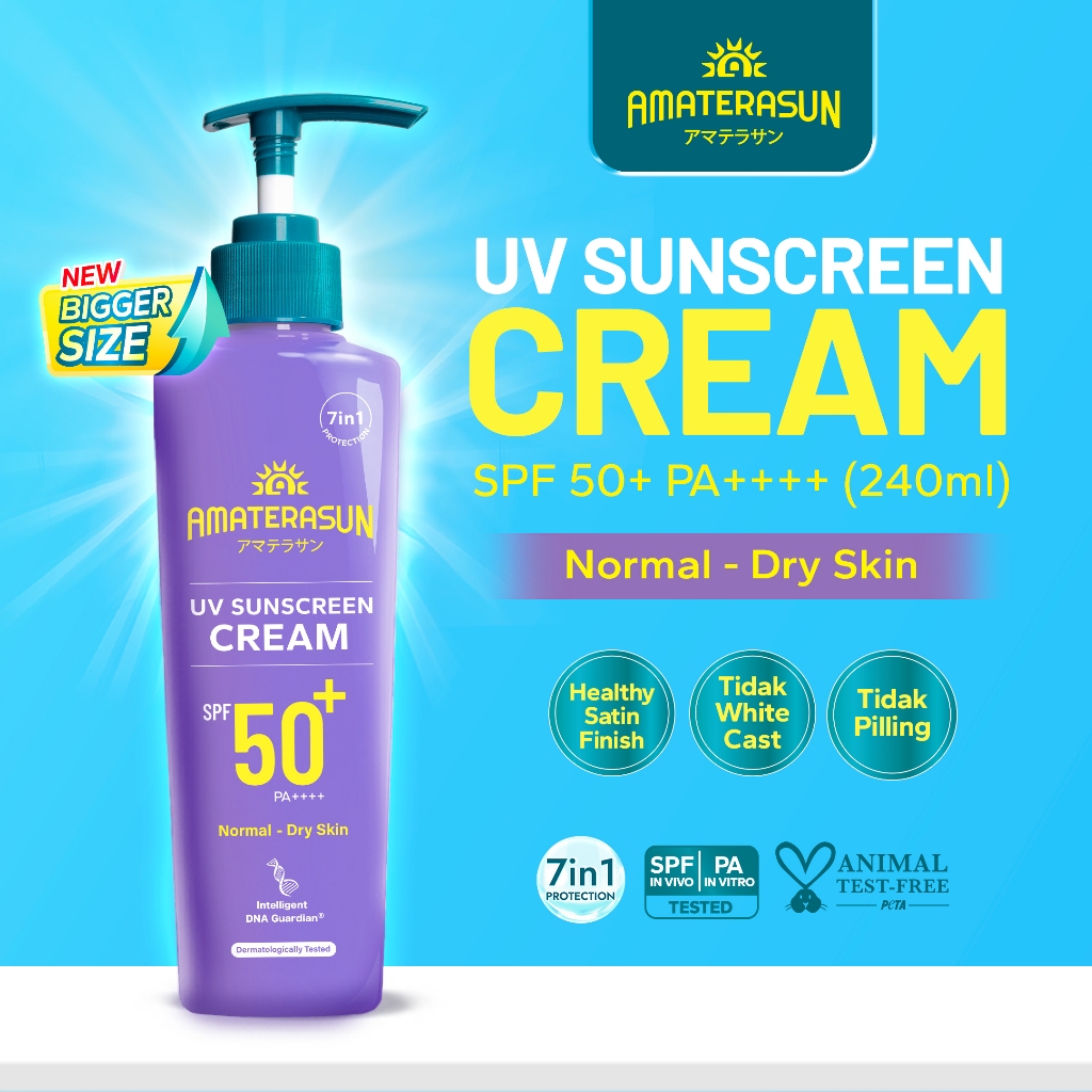 Jual AMATERASUN [REAL SPF Certified] UV Sunscreen Cream SPF 50+ PA++++ 240gr - Sunscreen Jumbo ...