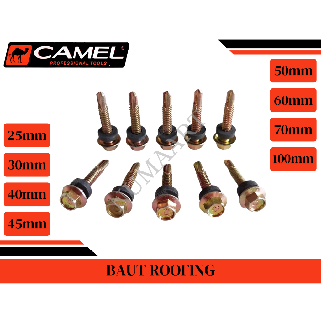Jual CAMEL / SEKRUP ROOFING ATAP BAJA RINGAN PLUS KARET HITAM BAUT ATAP ...