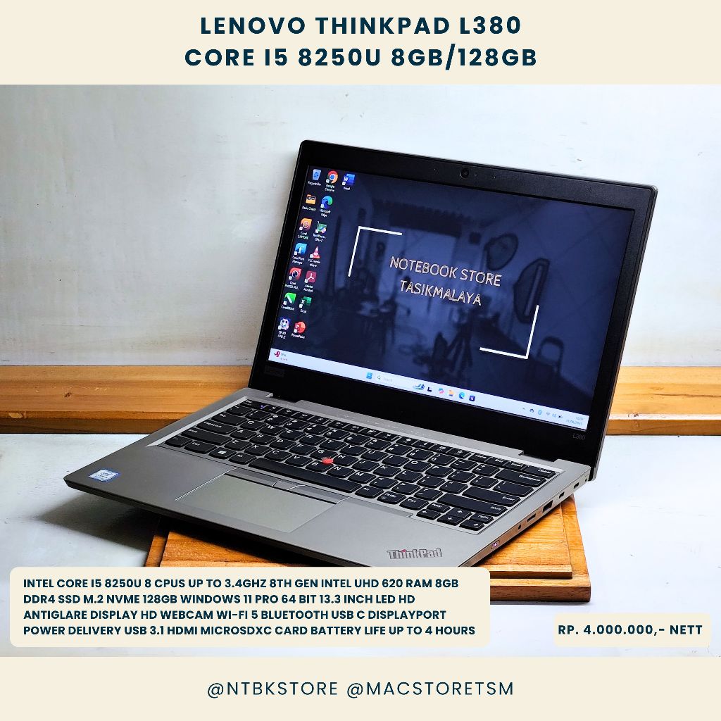 Jual Lenovo ThinkPad L380 Core i5 gen 8 8GB 128GB silver ultrabook ...