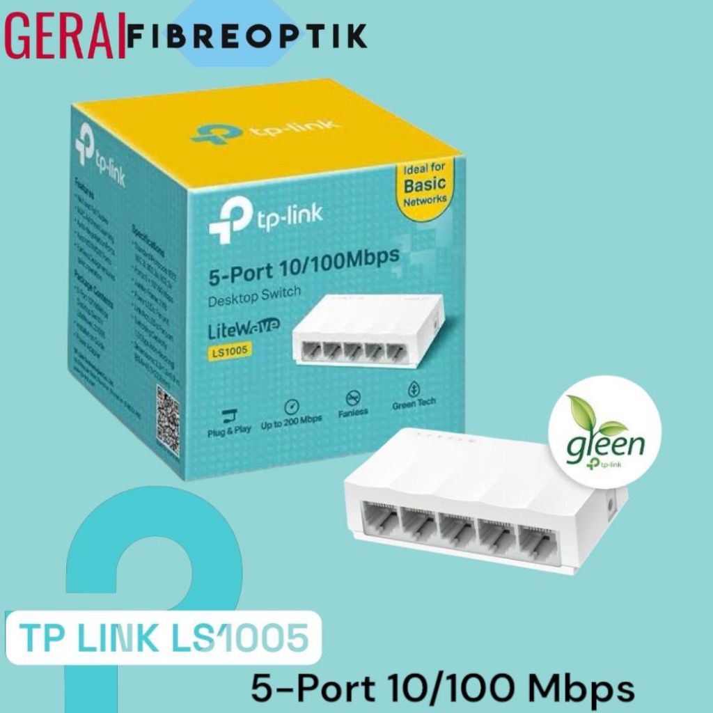 Jual TP-Link LiteWave LS1005 5-Port 10/100Mbps Desktop Switch hub(GFO) | Shopee Indonesia