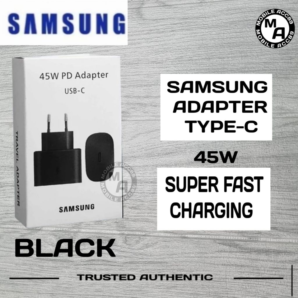 Jual SAMSUNG USB C POWER ADAPTER 45 WATT HITAM SUPER FAST CHARGING ...