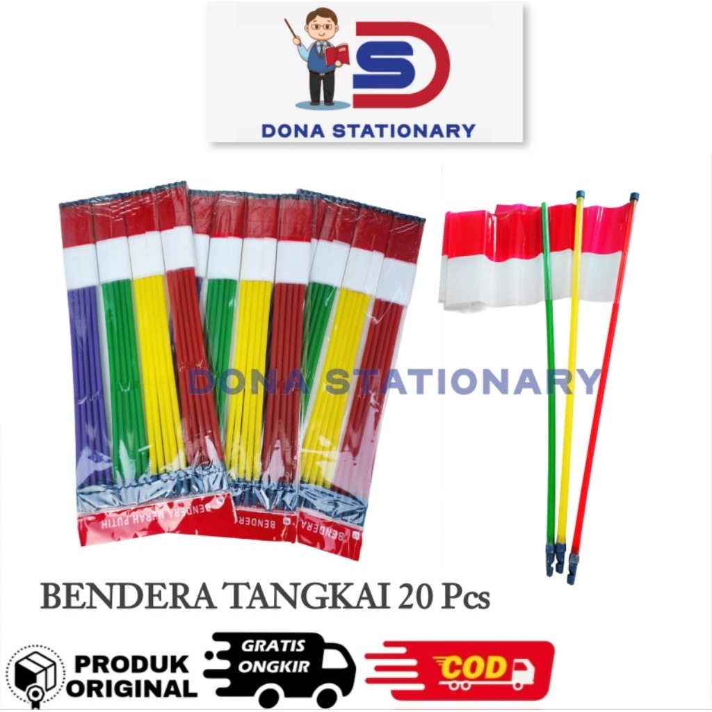 Jual BENDERA STIK PLUIT MERAH PUTIH / BENDERA TANGKAI / SLINGER MERAH ...