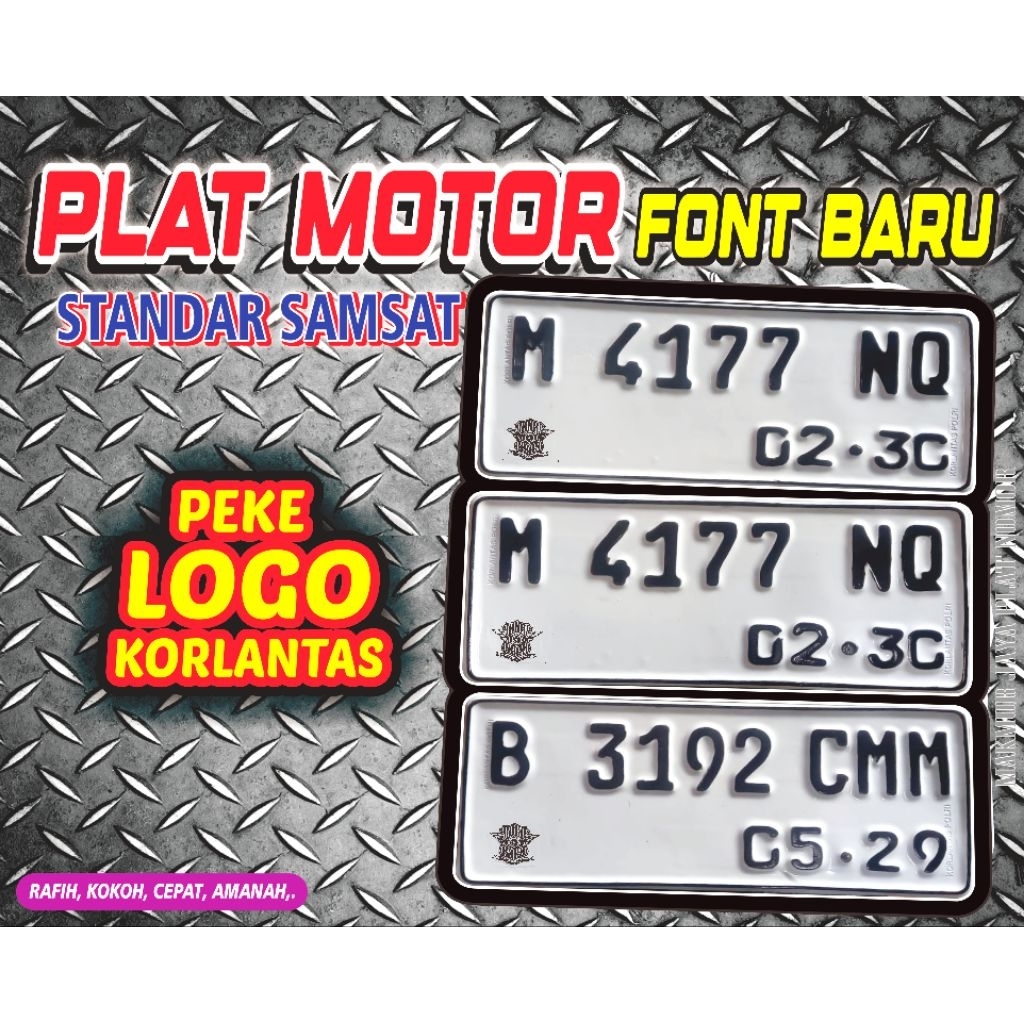 Jual PLAT MOTOR STANDAR SNI HARGA SUDAH 1PSG/2PIC, PEKE LOGO KORLANTAS ...