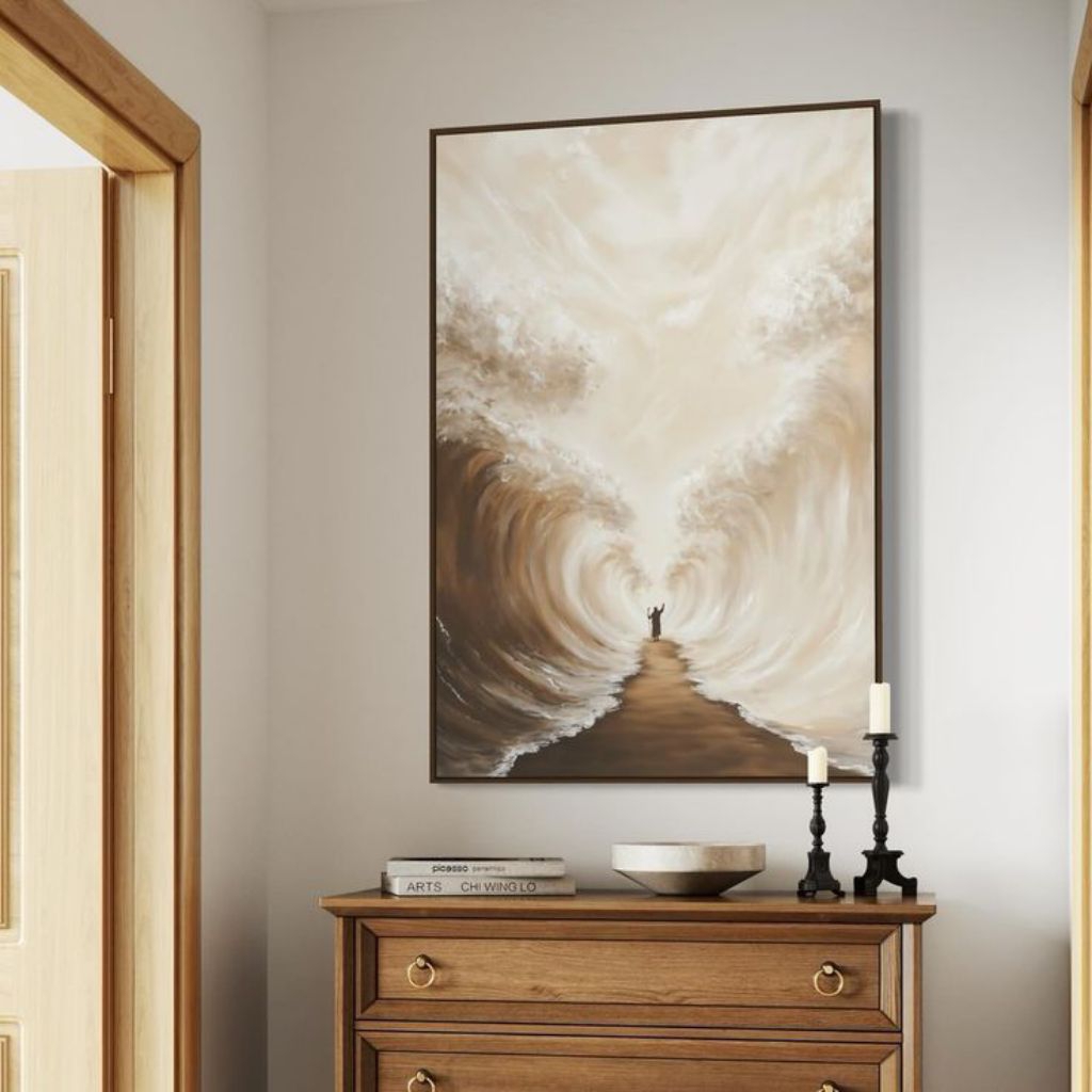 Jual lukisan dinding yesus membelah lautan 100x200cm | Shopee Indonesia