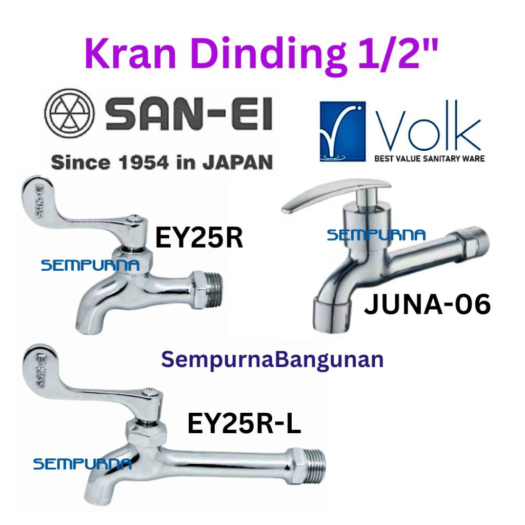 Jual Kran keran dinding tembok bip wall tap San-Ei SanEi San Ei EY25R EY25RL EY25R-L drat derat ...