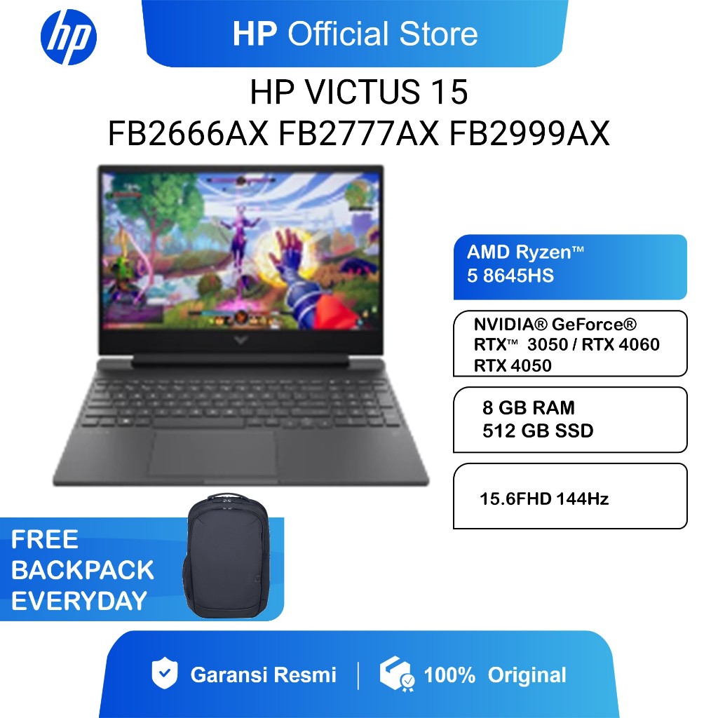 Jual HP VICTUS 15 RYZEN 5 8645HS RTX4060 RAM 16GB 512GB SSD 15.6FHD WIN ...