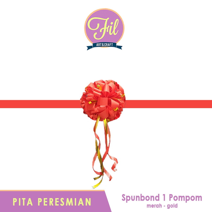 Jual Pita Peresmian / Gunting Pita / Pita Bulat / Pita Pompom Peresmian ...