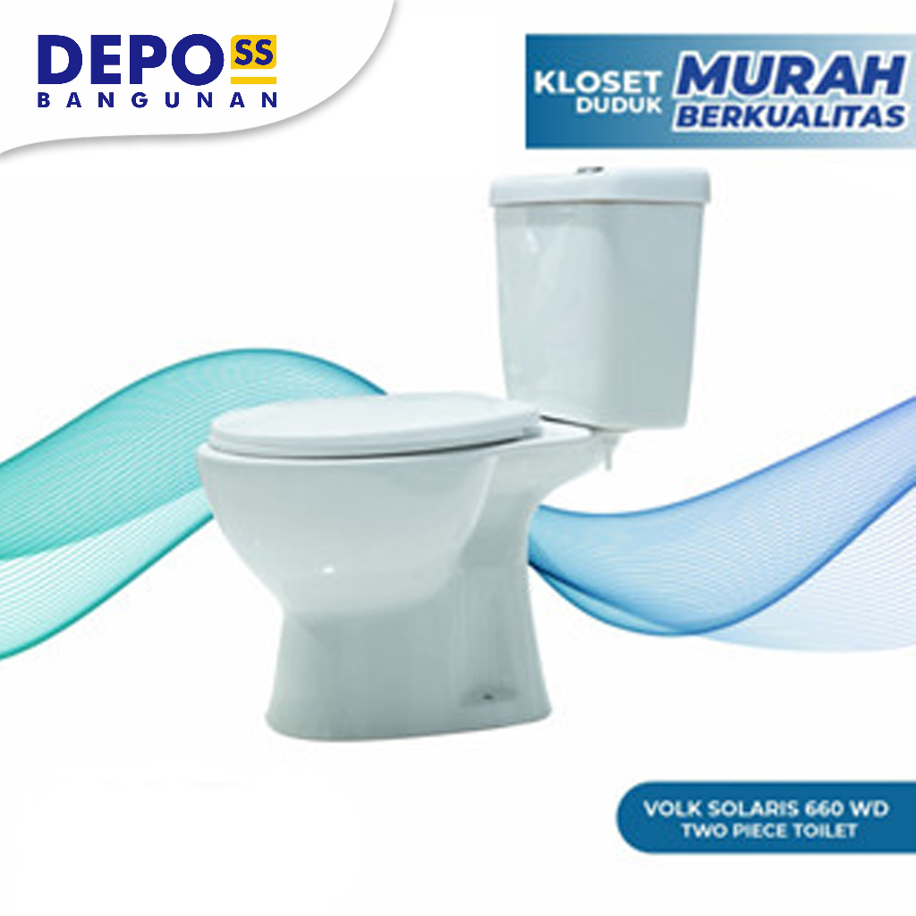 Jual Volk - Kloset Closet Toilet Duduk 660 WD Two Piece Dual Flush Soft Close Closing Wash Down ...
