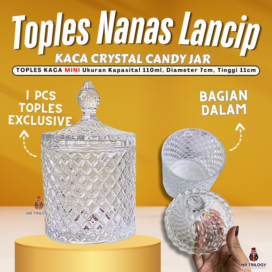 Jual Toples Kaca Tempat Penyimpanan Snack Mewah / Toples Makanan ...