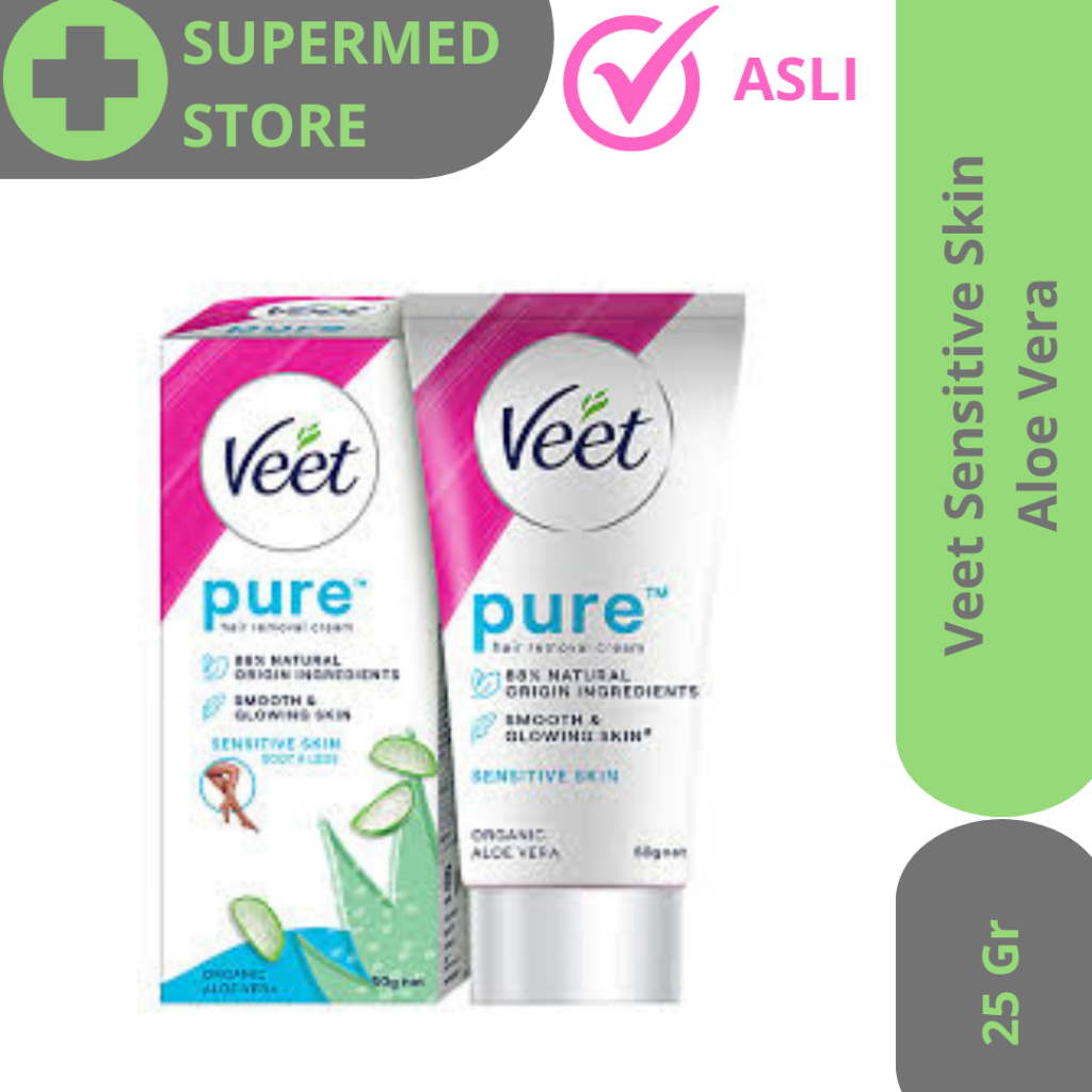 Jual Veet Organic Aloe Vera/ Sensitive Skin Hair Removal Cream 25g ...