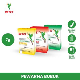 Jual PEWARNA BUBUK | Foodgrade | BETET Merah, Kuning, Hijau BPOM Halal ...