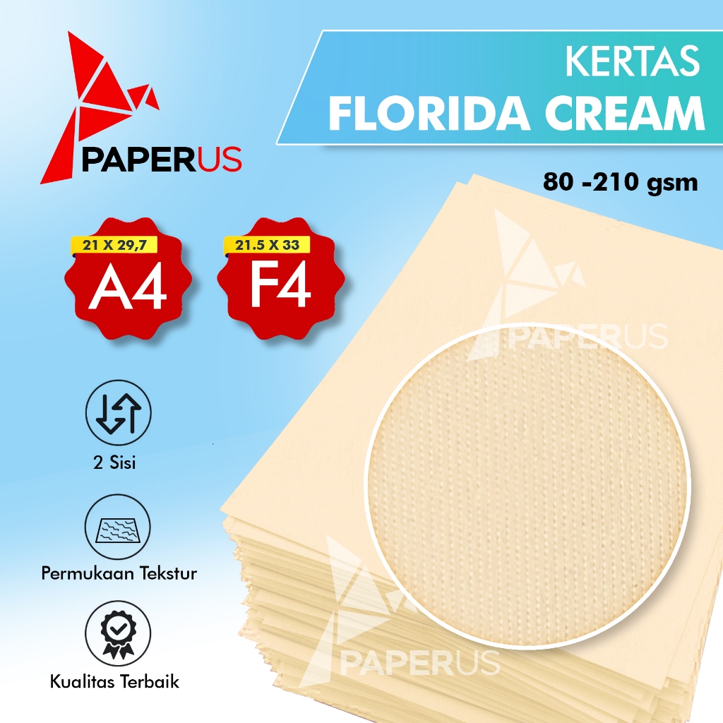 Jual Kertas Florida Cream Florida Cream Kertas Undangan Ukuran A4 ...