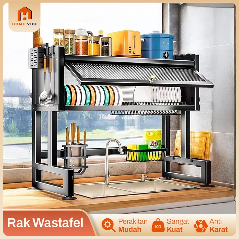 Jual Rak Piring Wastafel Tertutup Rak Dapur Stainless Steel Rak ...