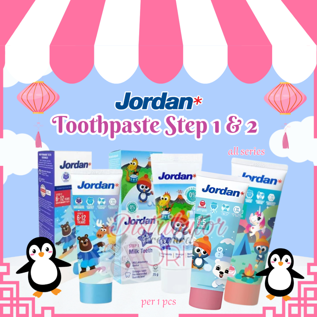 Jual JORDAN TOOTHPASTE STEP 1 0-5 years STRAWBERRY 75GR | BPOM PASTA ...