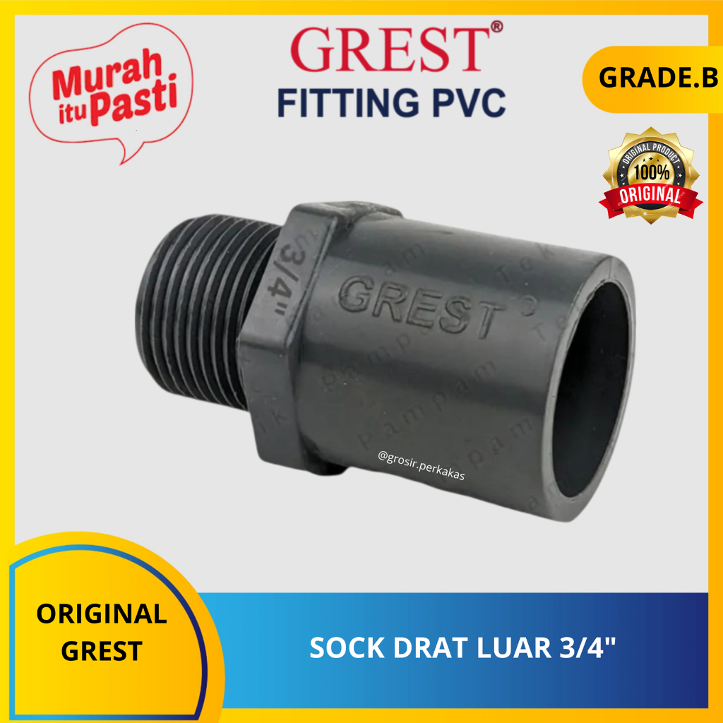 Jual SOCK DRAT LUAR - SDL grest ukuran 3/4" inch. fitting sdl grest. [B ...
