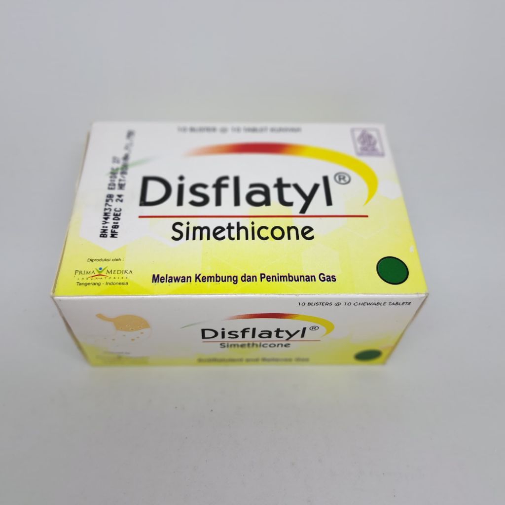Jual DISFLATYL TABLET / SIMETHICONE / KEMBUNG DAN GAS LAMBUNG / STRIP ...