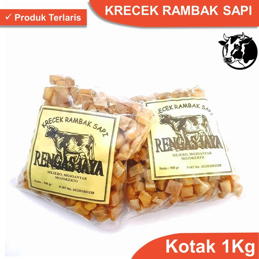 Jual Paket 1Kg Krecek Rambak Kulit Sapi Kotak Dadu | Kerupuk Kulit Sapi ...