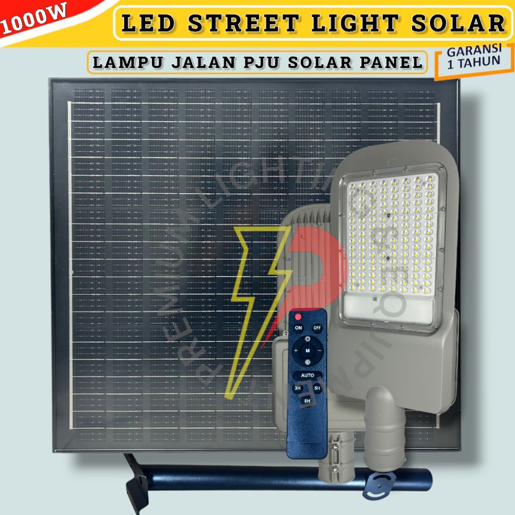 Jual Lampu Jalan LED PJU 1000W Solar Panel Tenaga Surya Matahari 2 in 1 ...