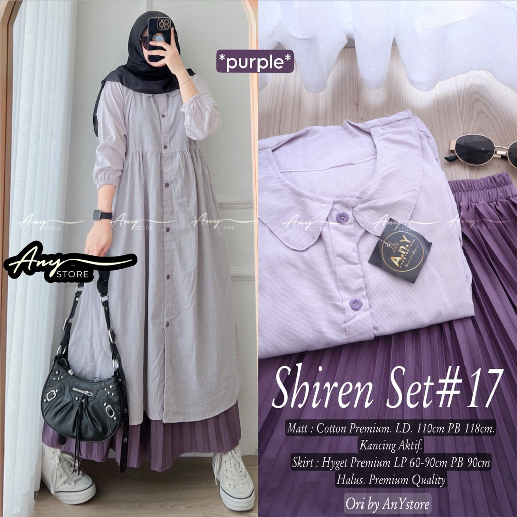Jual shiren set #2 one set rok wanita kekinian setelan long tunic jumbo ...