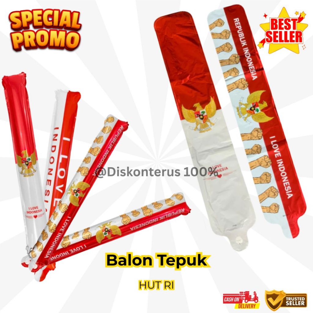 Jual Balon Tepuk Merah Putih 17 Agustus Dirgahayu Balon Foil Tepuk ...