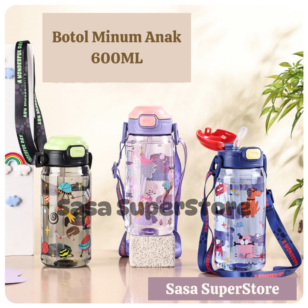 Jual SASA BEBE | BOTOL MINUM ANAK SEKOLAH MOTIF LUCU ANIMAL STRAP ...