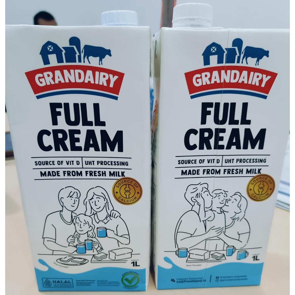 Jual GRANDAIRY UHT Full Cream 1L Exp 2027 Kaya Kalsium, Vitamin, Creamy ...