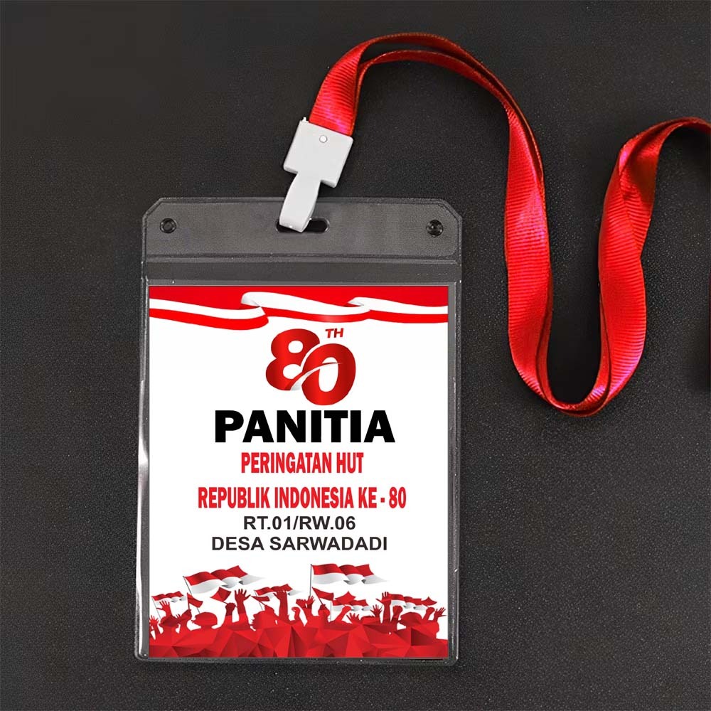Jual Name Tag Panitia Ukuran 8x12cm Plastik+Tali, Id Card Panitia 17 ...