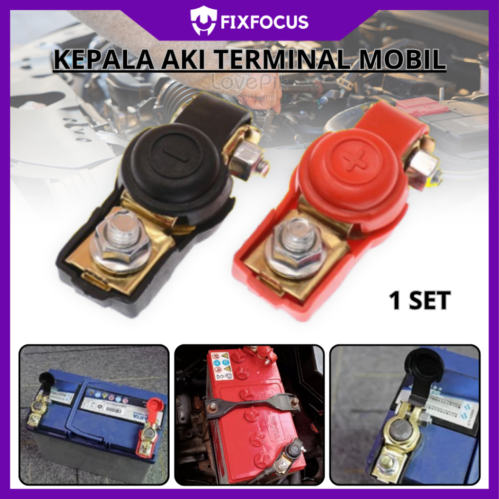 Jual Kepala Aki Terminal Aki Mobil Klem Dengan Penutup Pelindung Kepala ...