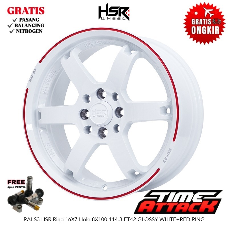 Jual Velg Mobil Hsr R16 Vios Timor Brio Swift Livina HSR WHEEL Tipe RAI S3 Ring 16 - TIME ATTACK ...