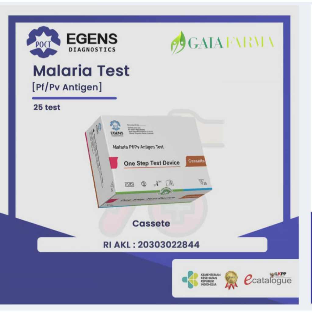 Jual Malaria Pf/Pv Cassette 1 Set /Test Egens Box Isi 25Pcs | Shopee ...