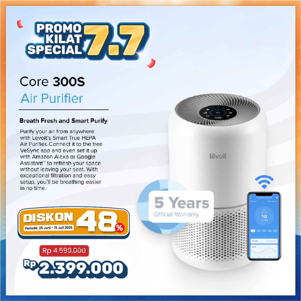 Jual Levoit Core 300S VeSync True HEPA H13 Air Purifier Smart Wifi ...