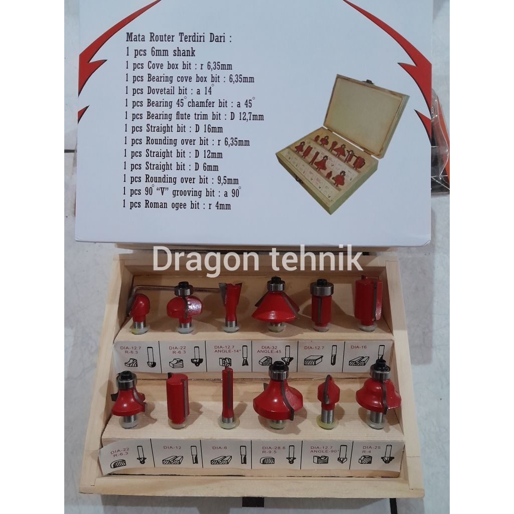 Jual MATA TRIMMER PROFIL KAYU SET 12PCS - DOUBLE THUNDER | Shopee Indonesia