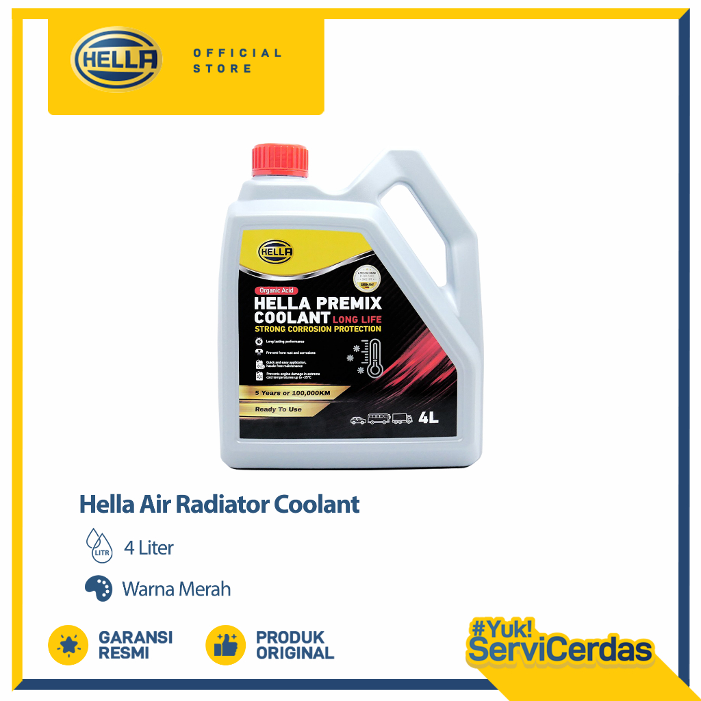 Jual Air Radiator Coolant Hella Merah 4 Liter - Radiator Coolant ...