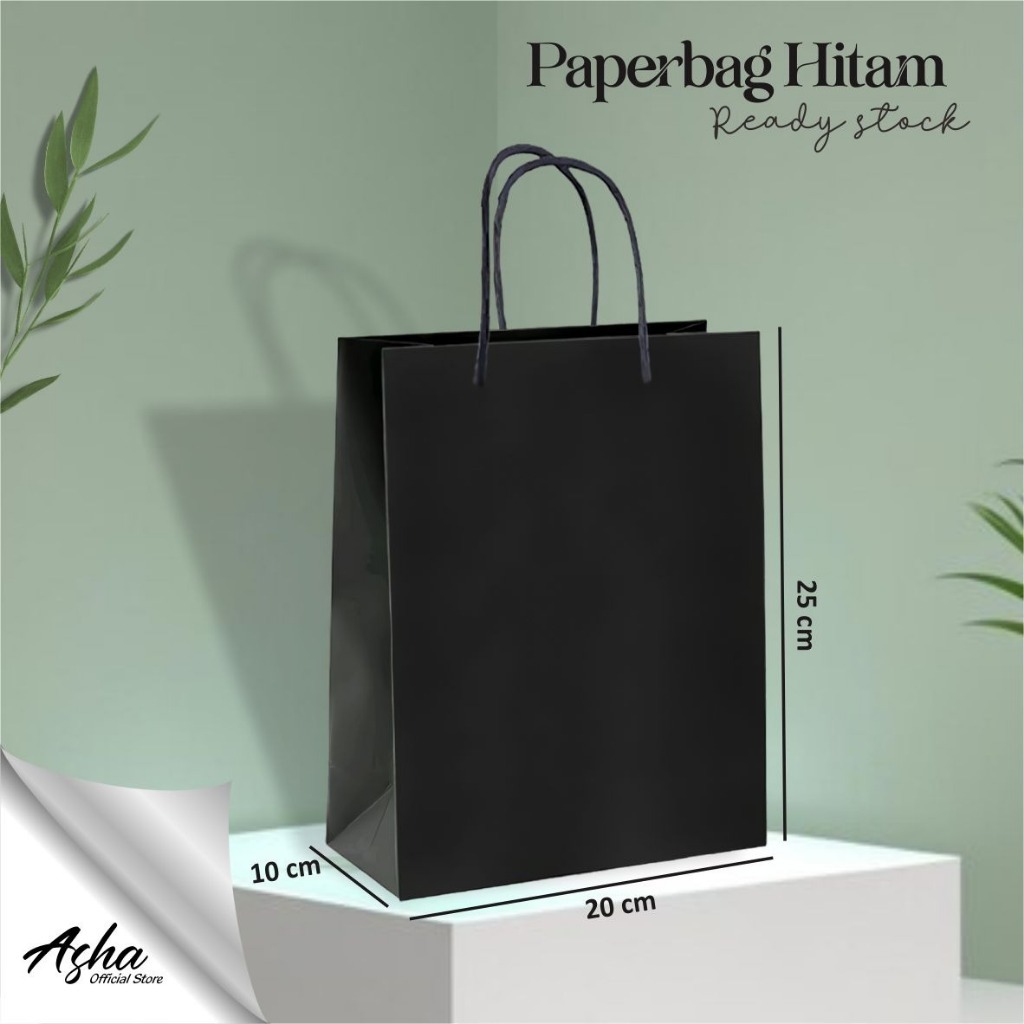 Jual PAPER BAG HITAM POLOS PREMIUM READY STOCK ECERAN - TAS SOUVENIR PERNIKAHAN BAHAN KERTAS ...