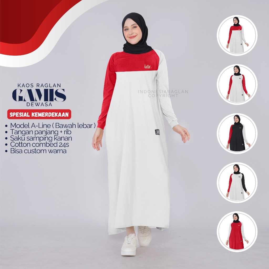 Jual Indonesia Raglan Gamis Kaos Longdress 3 Colors & Best Seller Anti ...