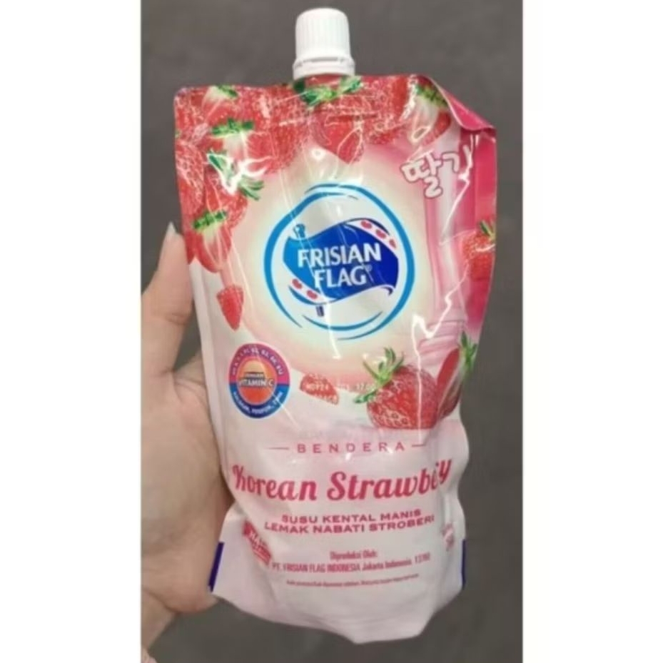 Jual Frisian flag susu kental manis rasa korean strawberry susu bendera ...