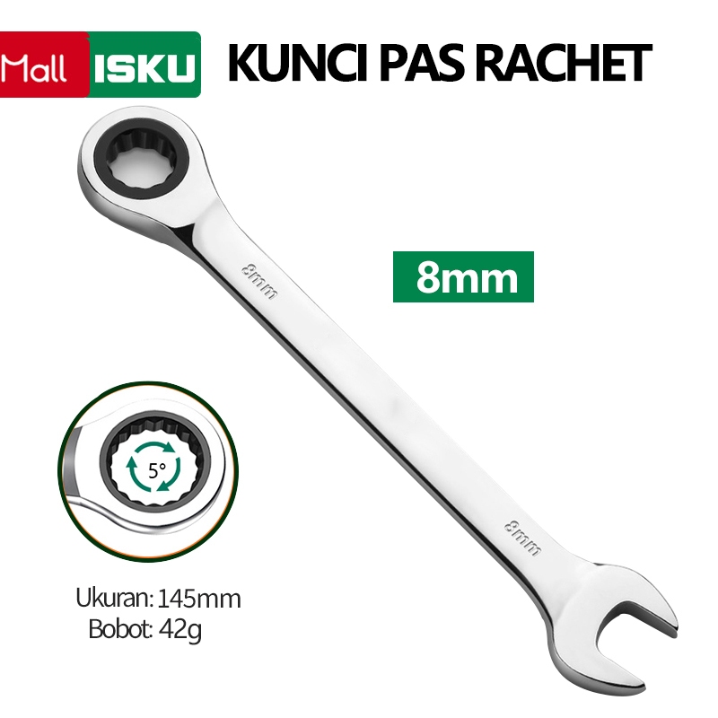 Jual ISKU Kunci rachet 8mm 72gigi Kunci 8 Kunci Rachet Multifungsi ...