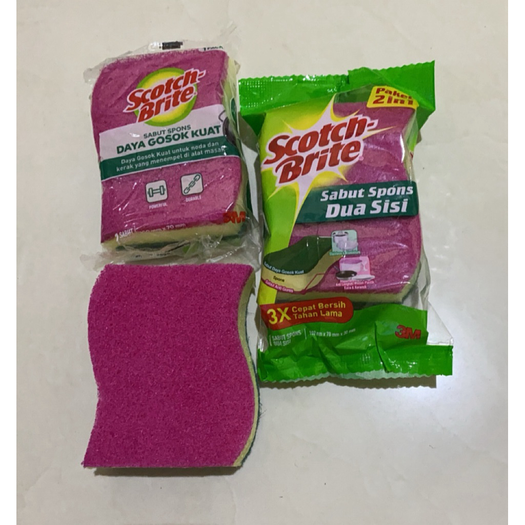Jual Scoth Brite Sabut Spon 2 sisi Busa Cuci Piring | Shopee Indonesia
