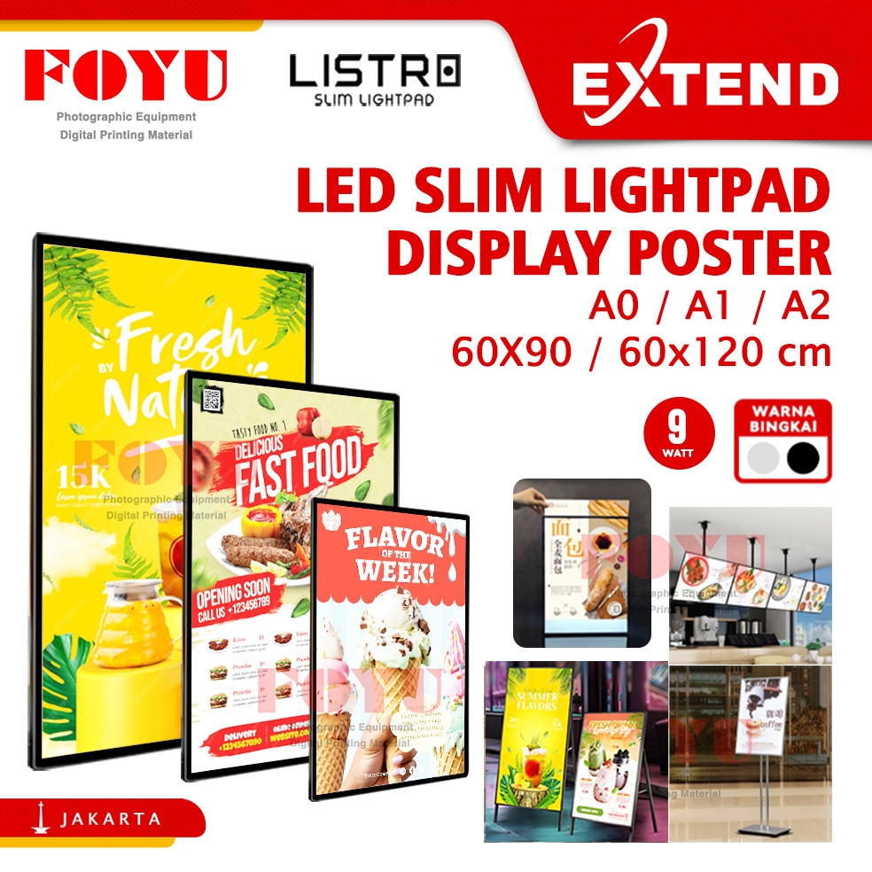 Jual Listro LED Menu Slim Light Pad A2 A1 A0 60x90 60x120 cm Neon Box Display Sign Board Cafe ...