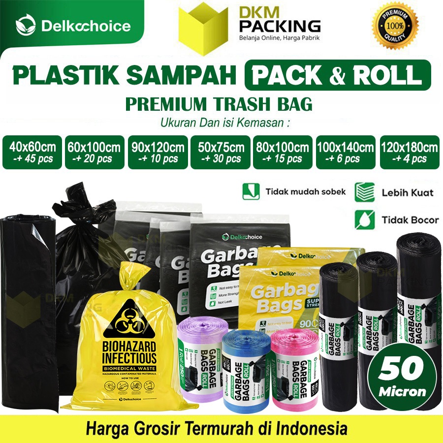 Jual KANTONG PLASTIK SAMPAH PREMIUM TRASH BAG HITAM JUMBO ANTI BOCOR TERMURAH SATUAN | Shopee ...