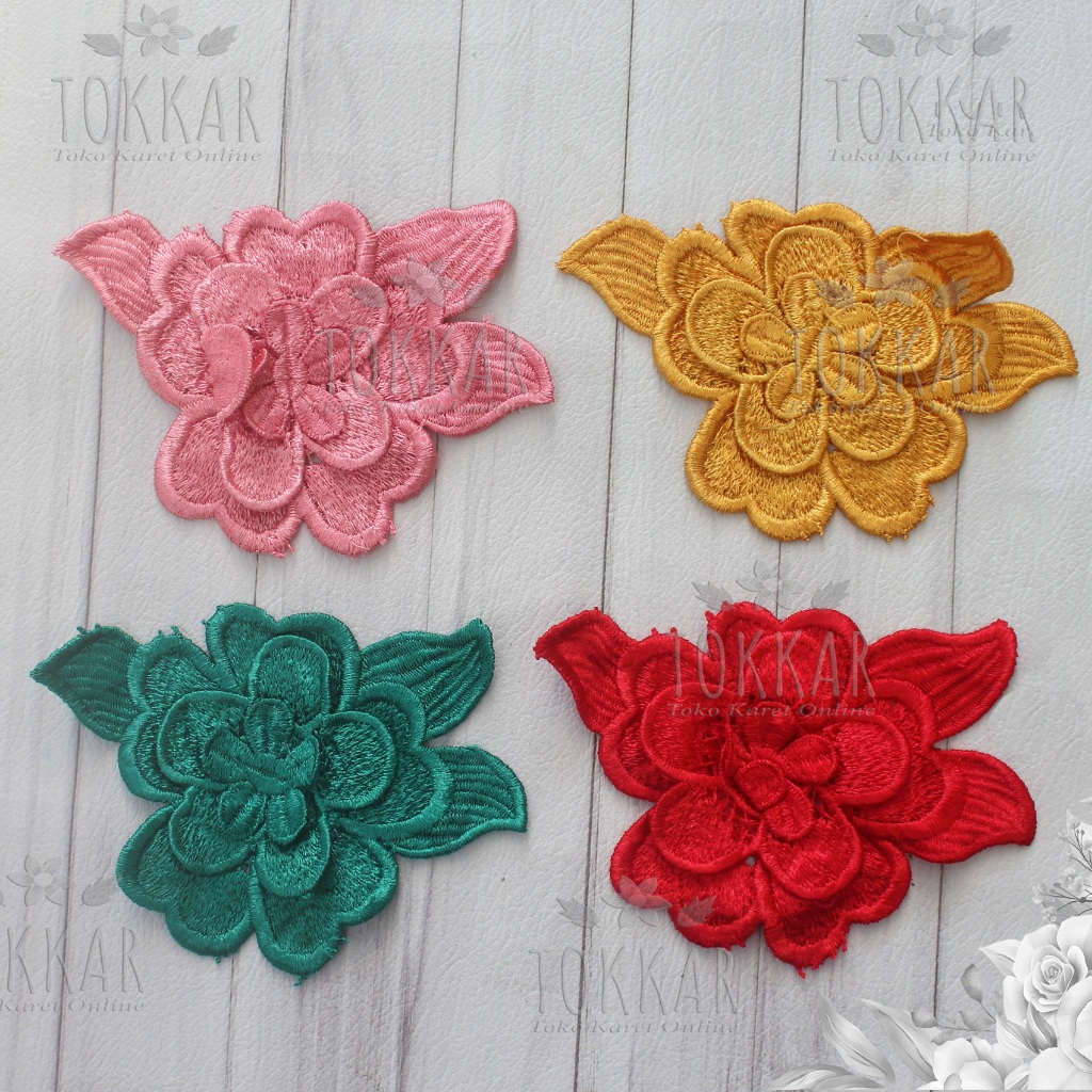 Jual (Per Pcs) AP864 Aplikasi Bordir Bunga Cantik / Tempelan Baju ...