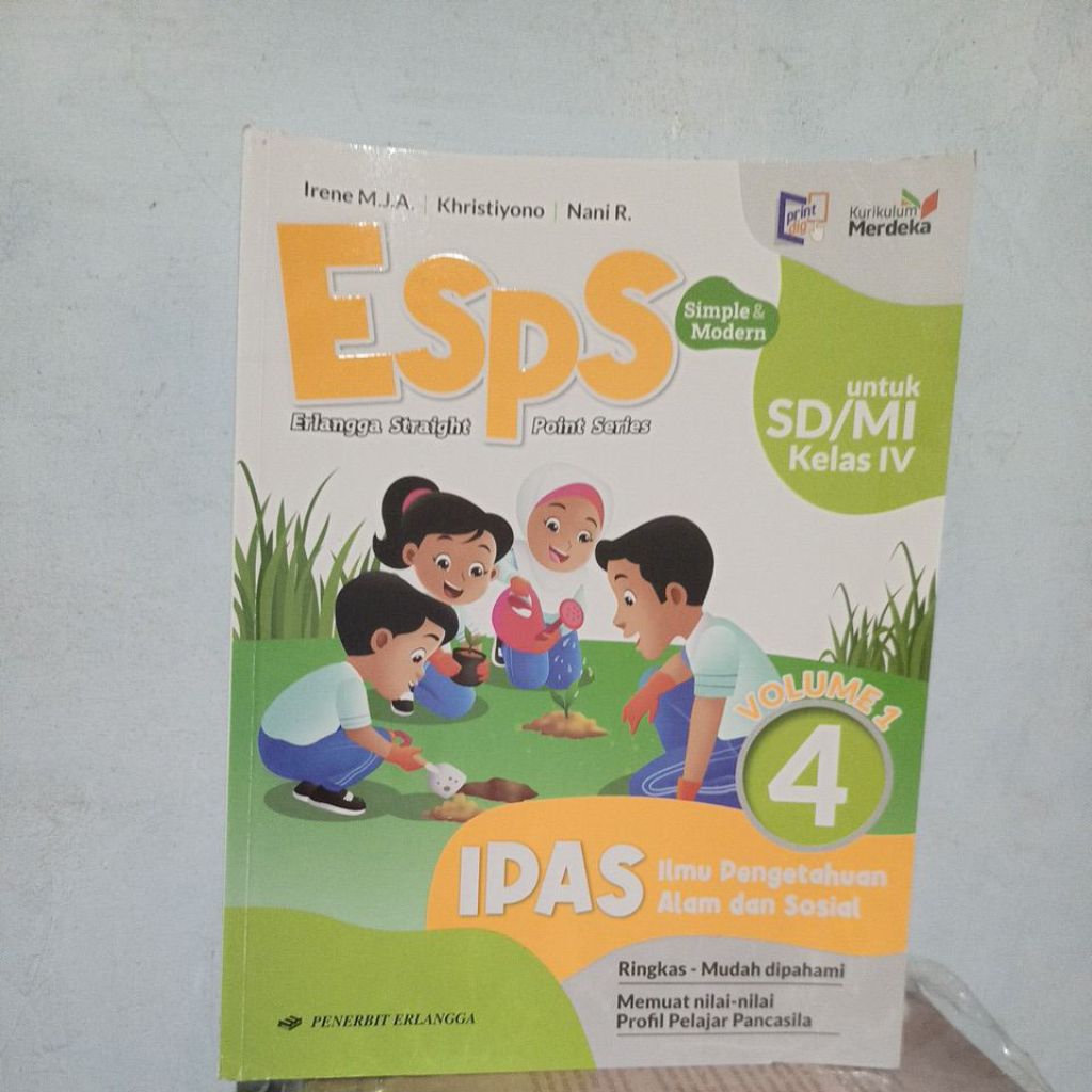 Jual ESPS: IPAS, SD KLS 4 volume 1 KURIKULUM MERDEKA ERLANGGA | Shopee ...
