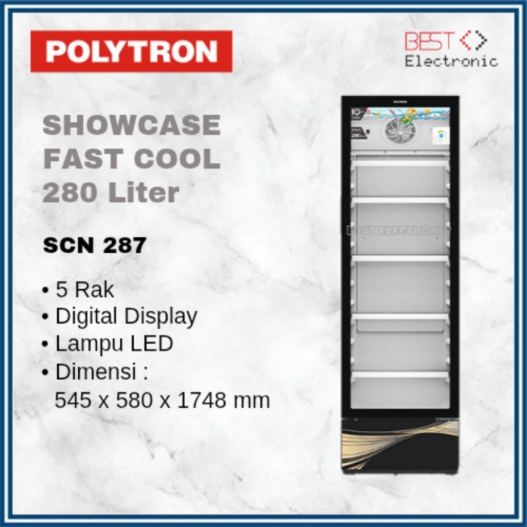 Jual SHOWCASE FAST COOL POLYTRON SCN 287 SCN 280 5 RAK DISPLAY COOLER ...