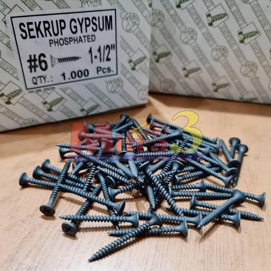 Jual Sekrup Gypsum Hitam 4cm dengan Baut 6x1 1/2 - 1000pcs | Shopee ...